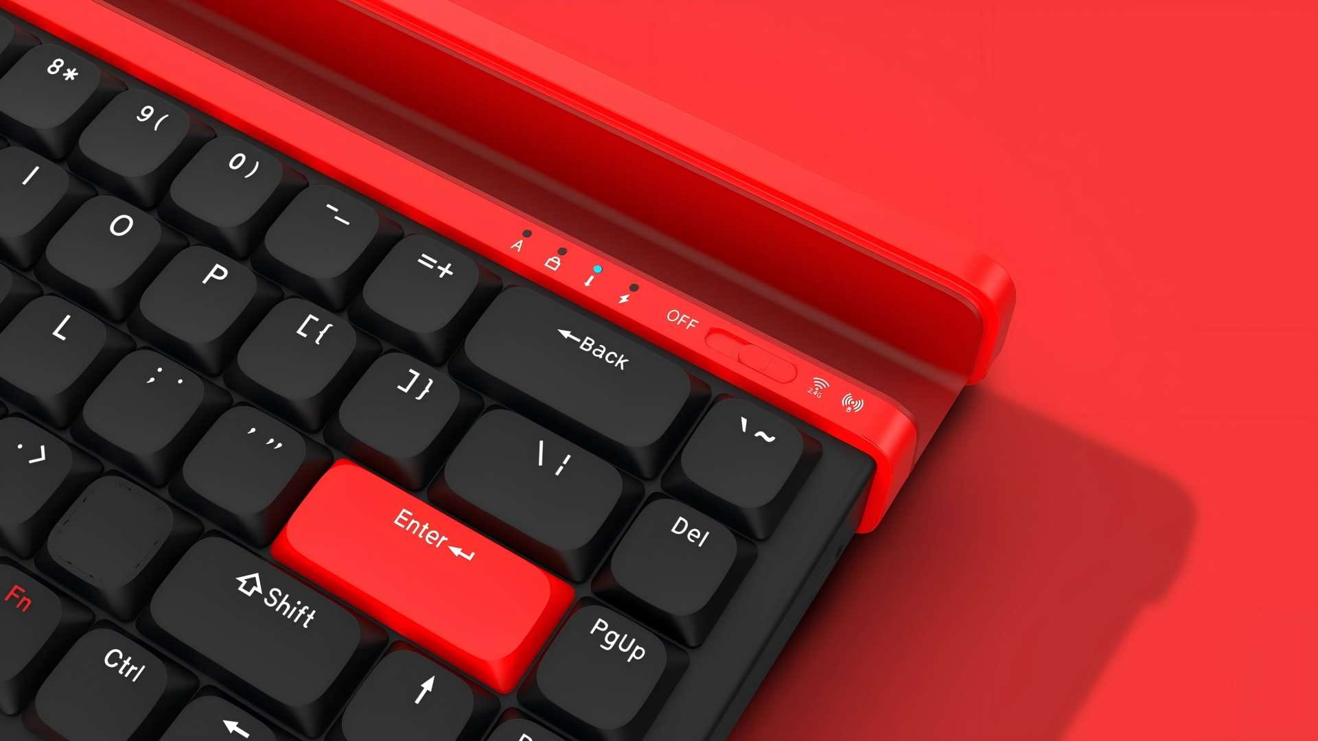 Red,68-Key Low-Profile Keyboard - YG - Prototyping & Production Service